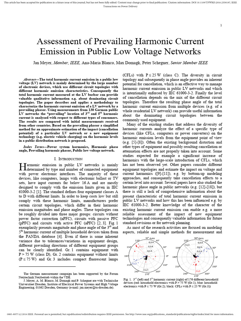(Paper) (IEEE) (Qualidade Energia) (Harmônicos) Assessment of Prevailing Harmonic Current ...