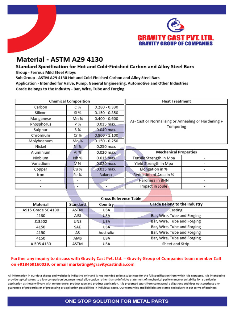 Astm A29 4130 | PDF | Alloy | Steel