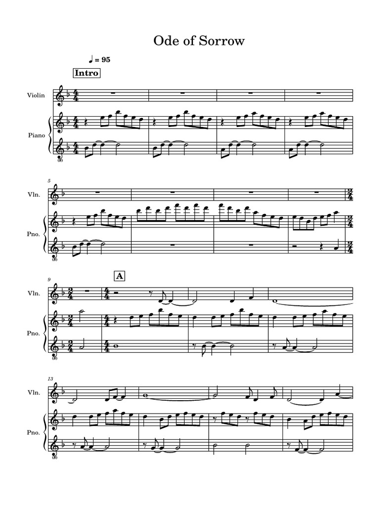 Ode of Sorrow Piano | PDF