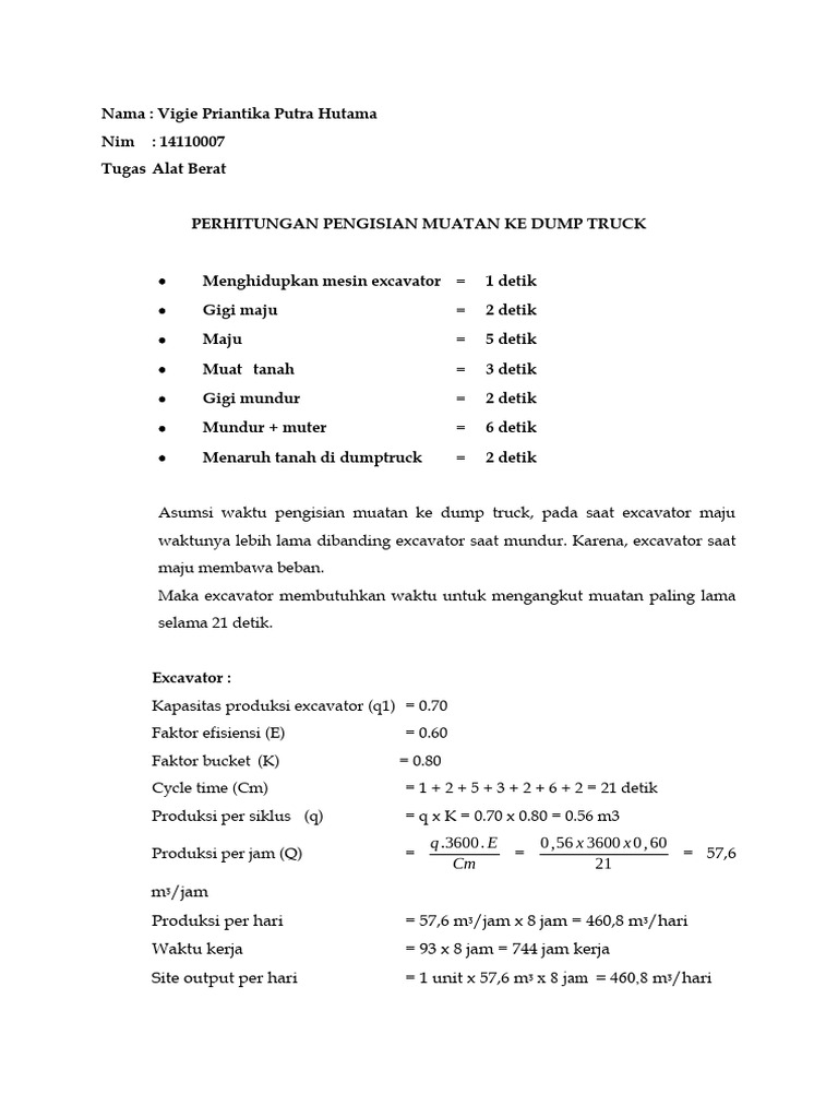 Perhitungan Alat Berat | PDF