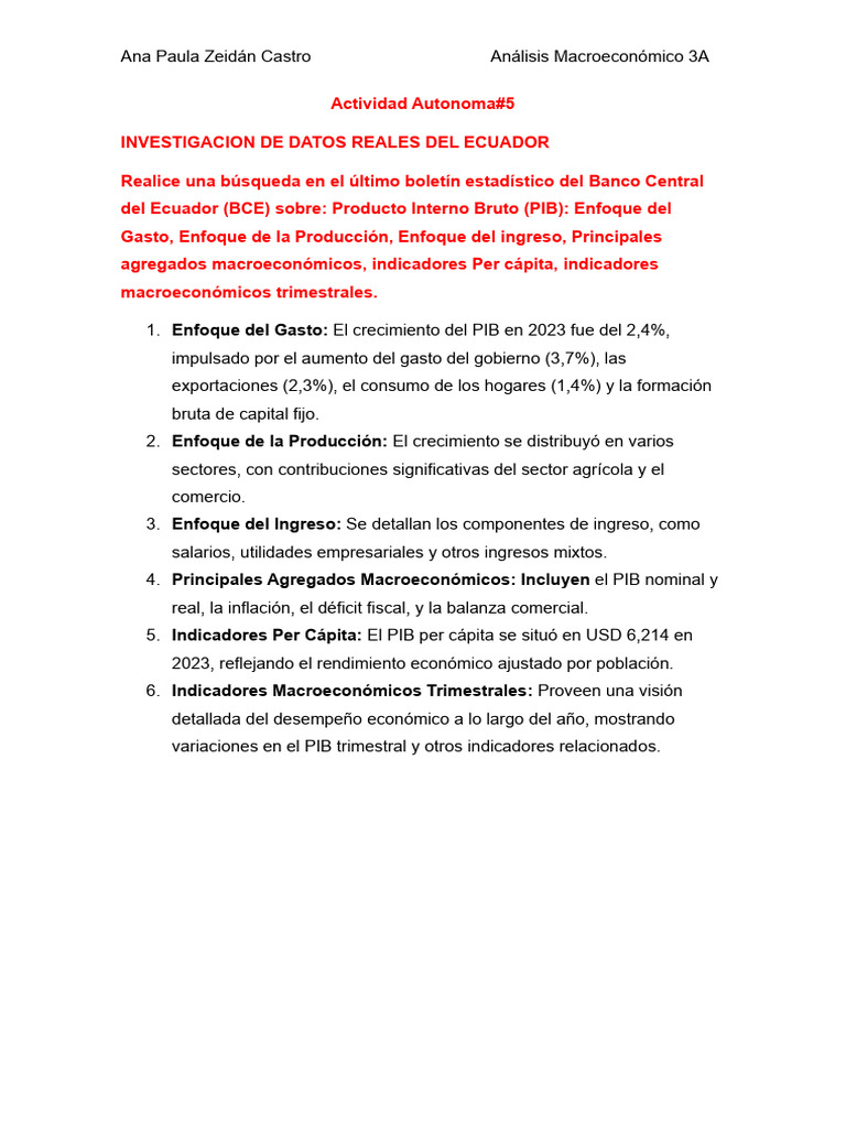 Actividad Autonoma#5 Ana Zeidán Macro | Descargar gratis PDF | Producto ...