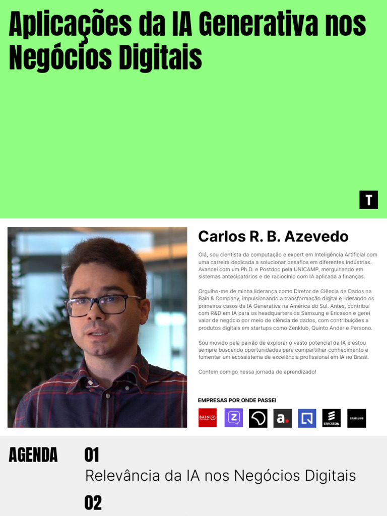Aplicações Da IA Generativa Nos Negócios Digitais - Carlos Azevedo ...