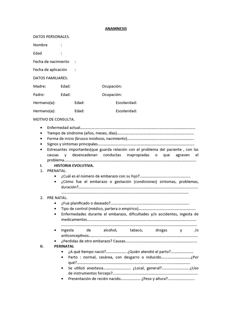 ANAMNESIS | PDF | El embarazo | Medicina CLINICA