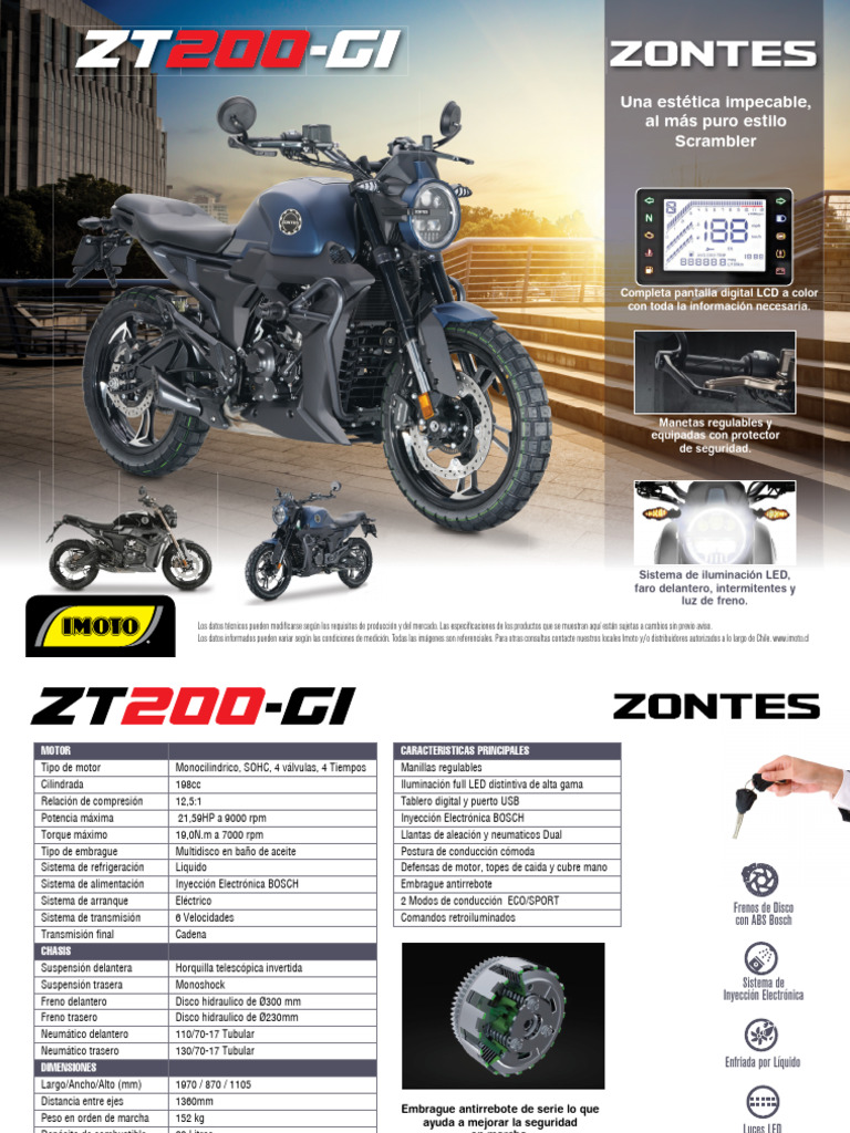 Ficha ZT200-G1 | PDF | Inyección de combustible | Embrague