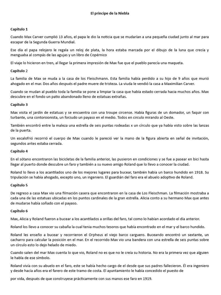 El principe de la Niebla | PDF