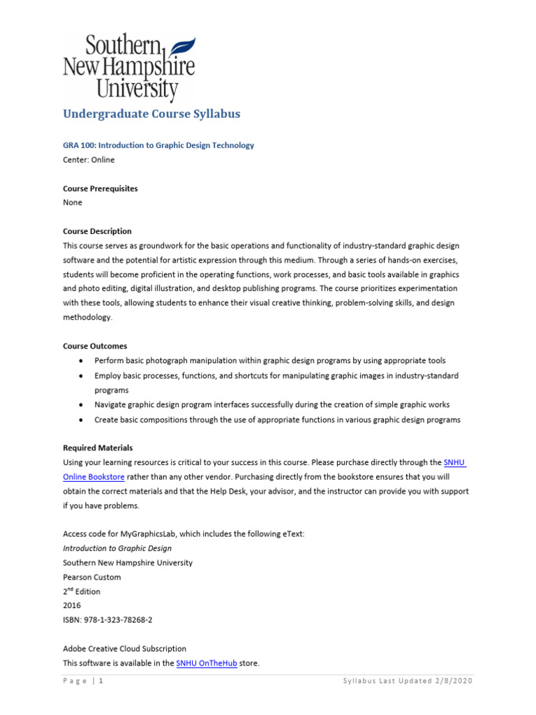 GRA 100 Syllabus | PDF | Americans With Disabilities Act Of 1990 ...