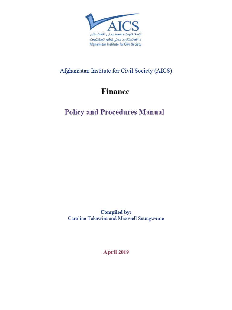 Finance Management Policy Reference Maual Final | PDF | Cheque | Fair Value