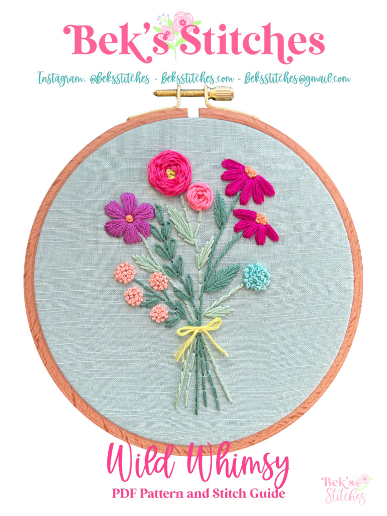 Wild Whimsy Pattern | PDF | Embroidery | Needlework