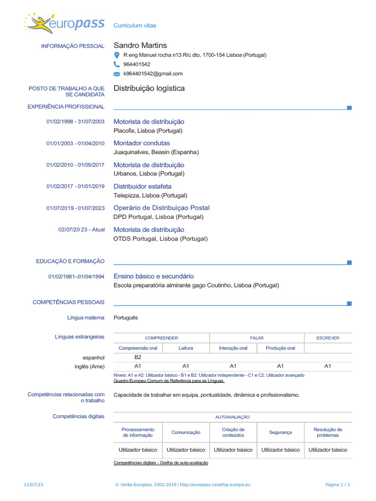 CV Sandro Angel T 06 2024 | PDF