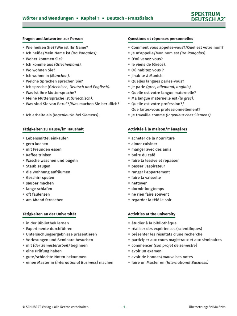 Spektrum Deutsch A2 + | PDF