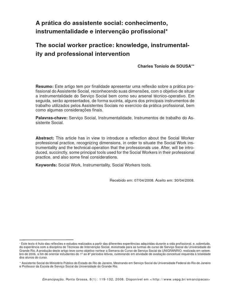 Prática do Assistente Social: Instrumentos e Intervenção | PDF ...