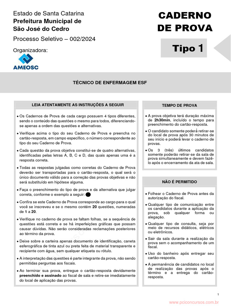 Tecnico de Enfermagem Esf | PDF | Hipertensão | Chocolate