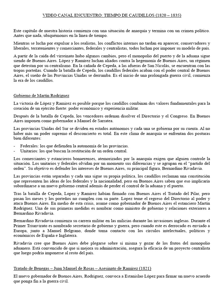 Caudillos en Argentina: 1820-1835 | PDF | Buenos Aires | Argentina