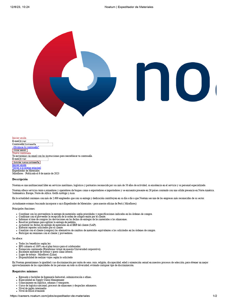Noatum - Expeditador de Materiales | PDF | Cookie HTTP
