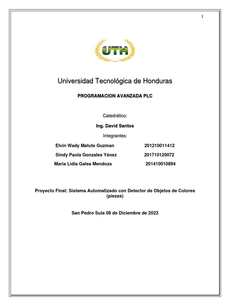 Informe Proyecto Final PLC,Mod | PDF | Programación de computadoras | Lenguaje de programación