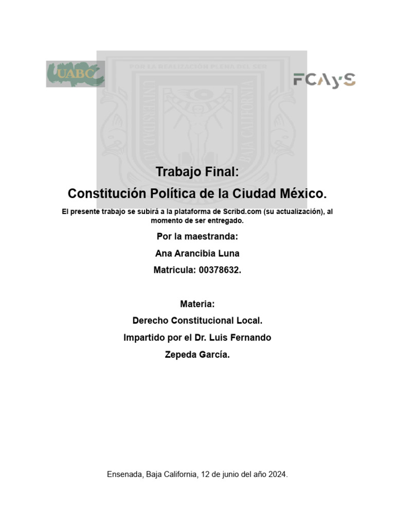 Constitucion De La Ciudad De Mexico Puntos Importantes De Ana