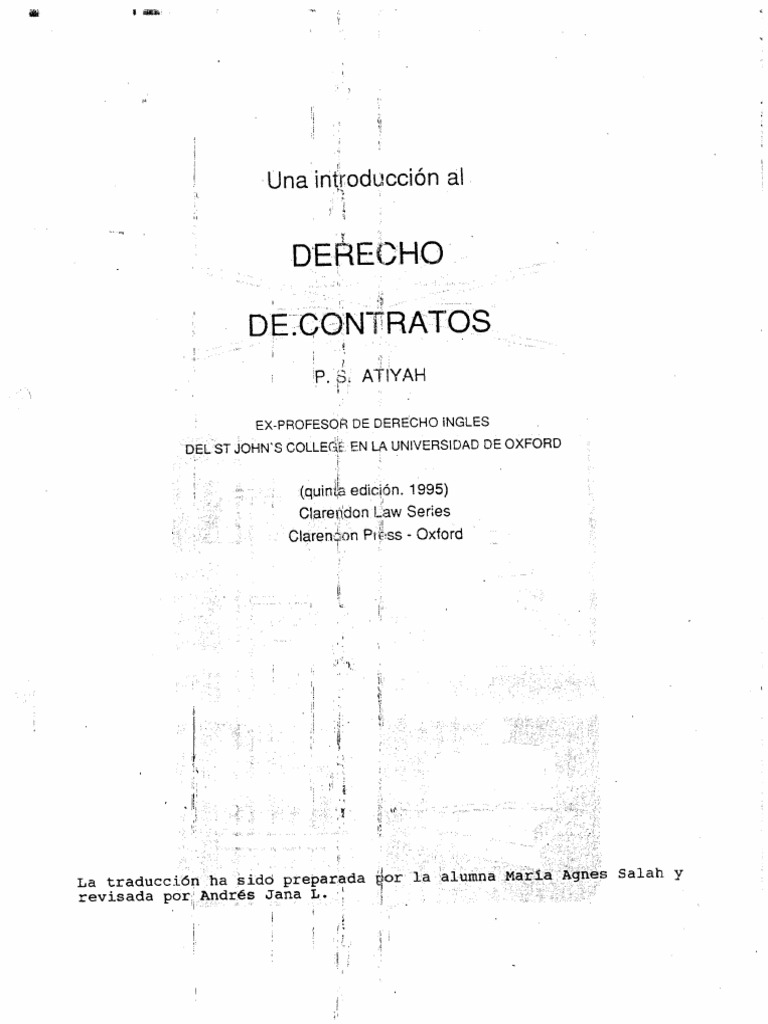 Atiyah, P.S. - Una Introducción Al Derecho de Contratos. El Desarrollo ...