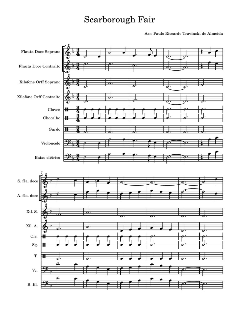 Scarborough Fair Instrumentation | PDF