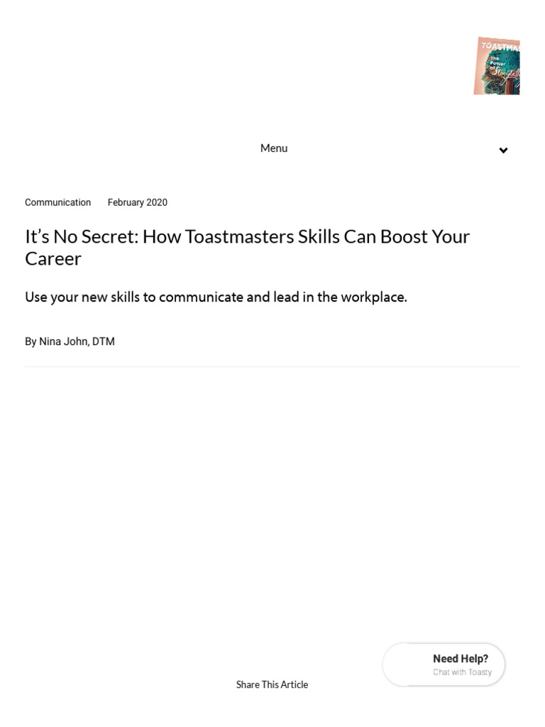 Toastmasters International | PDF | Body Language | Speech