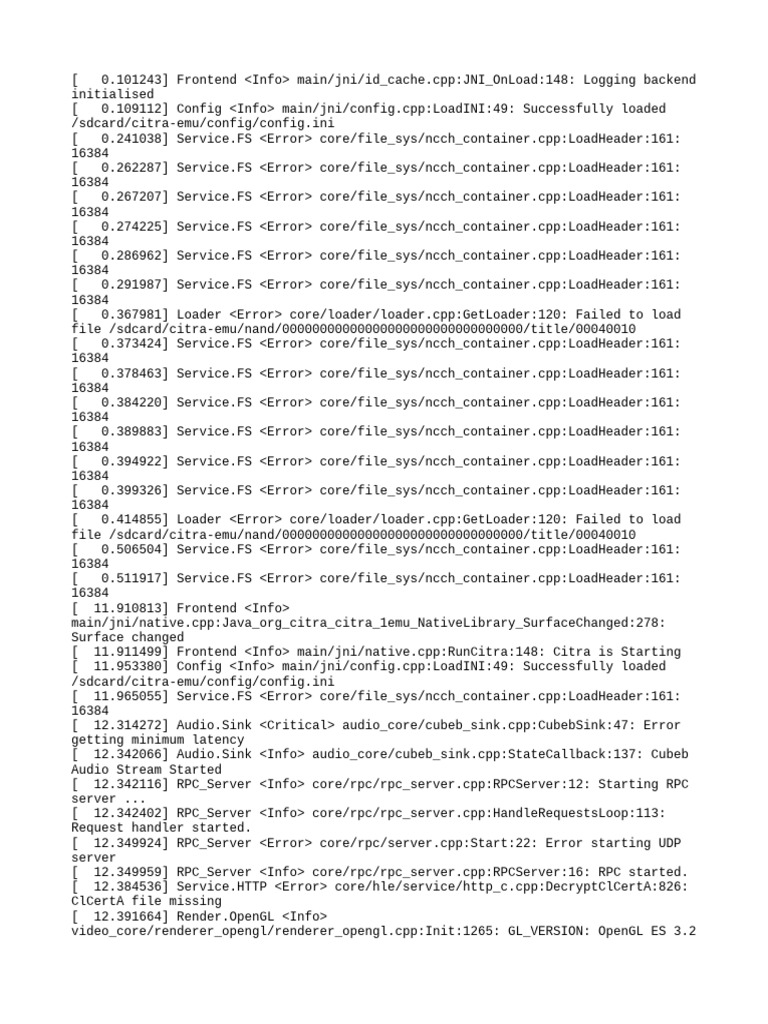 Citra Log | PDF | Software | Computer Architecture