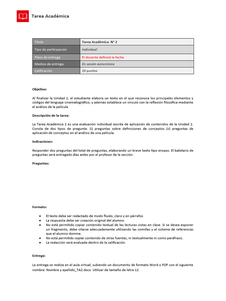 TA2 Formato | PDF | Maestros