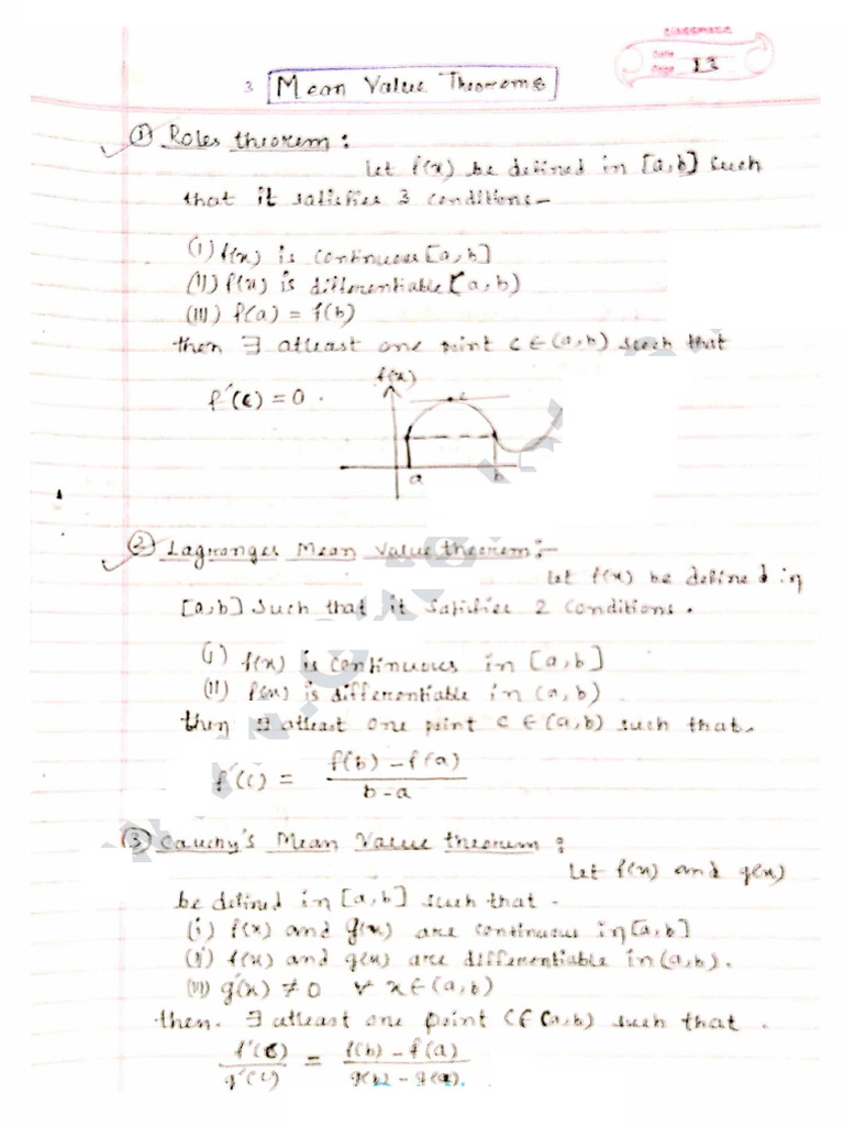 Mean Value Theorem | PDF