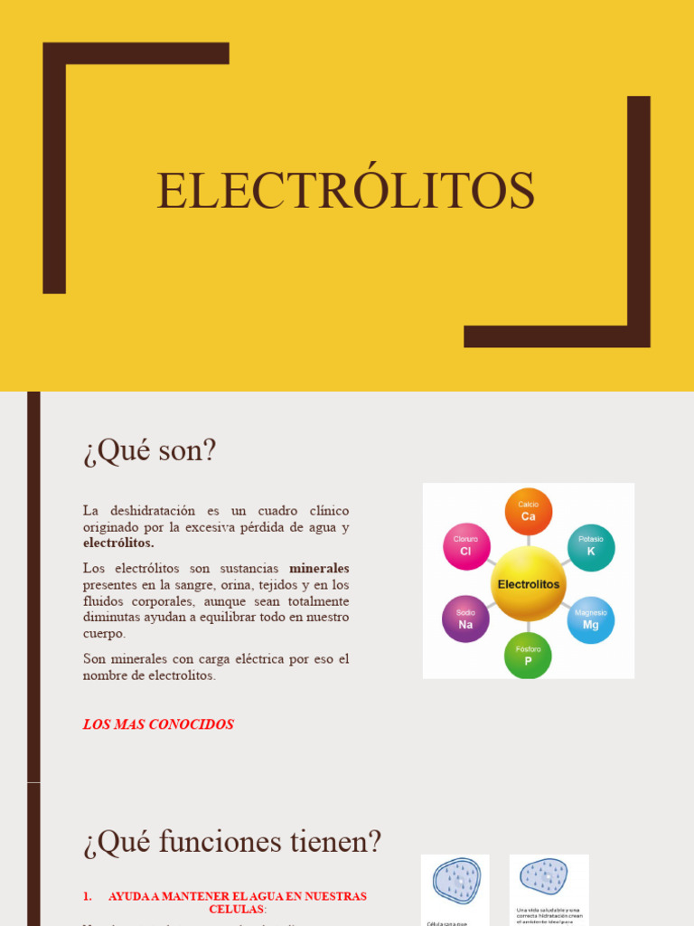 Electr Ã Litos | PDF | Electrólito | Deshidración