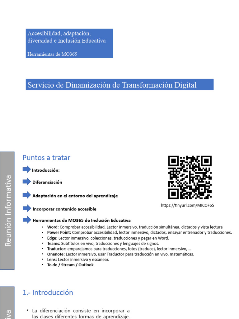 Herramientas MO365 para Inclusión Educativa | PDF | Aprendizaje ...