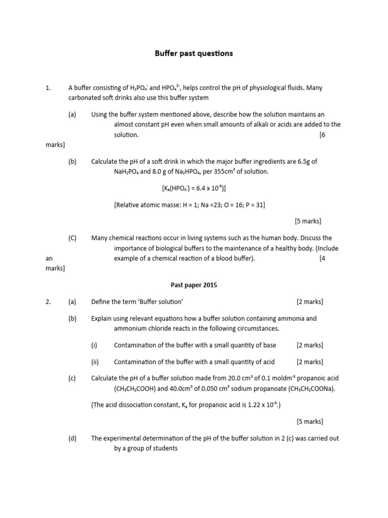 Buffer Solutions: Concepts and Calculations | PDF | Buffer Solution | Acid