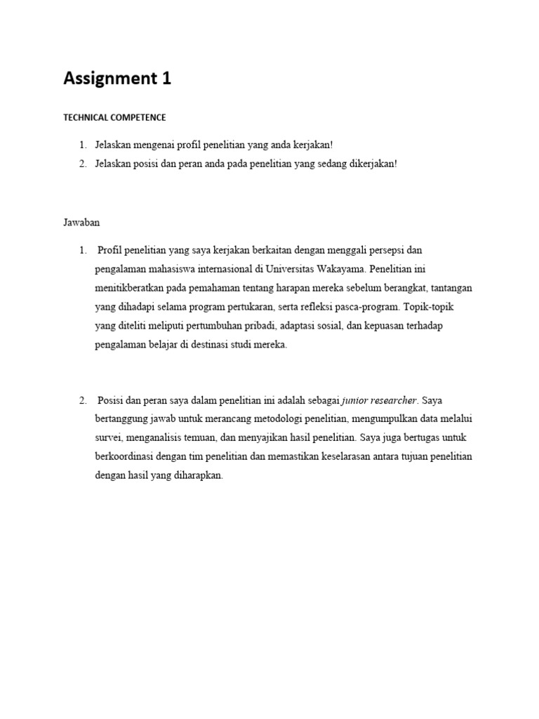 Assignment Bulan 1-TC-RS | PDF