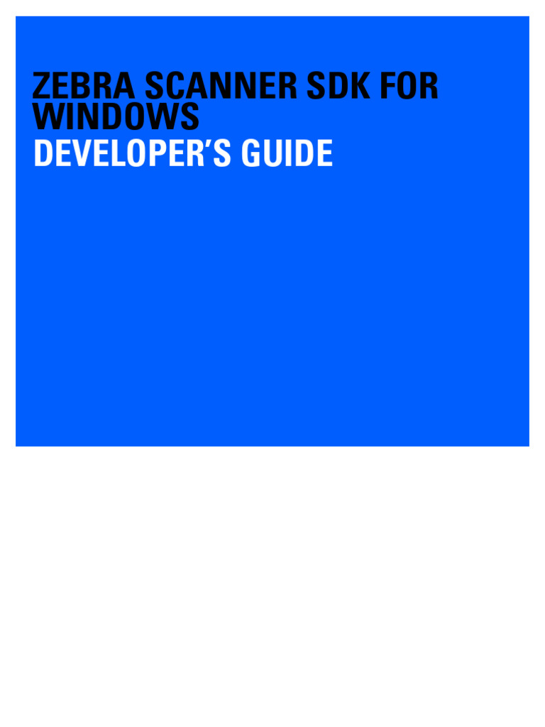Manual Escaner Zebra Sdk-Windows-Dg-En | PDF | Image Scanner | Usb