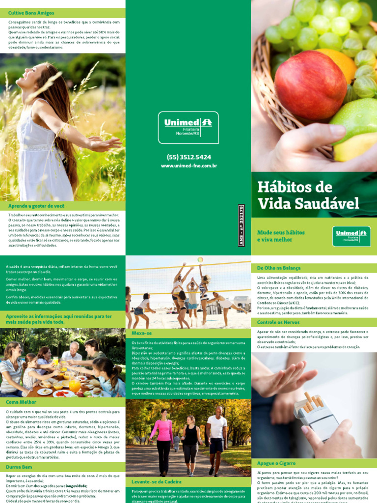 Unimed Folder Habito Saudavel | PDF