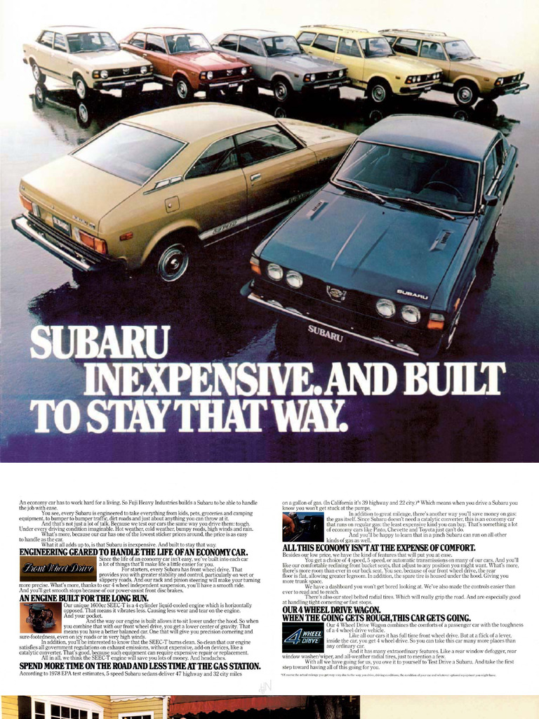 Subaru - US Full Line - 1978 | PDF