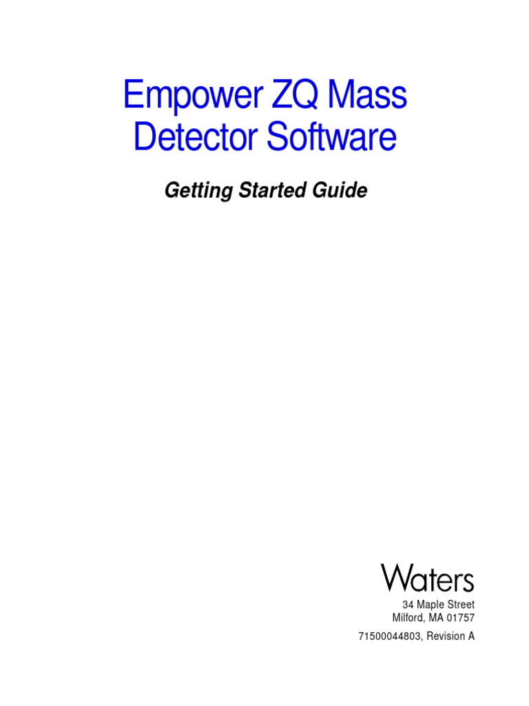 Empower ZQ Mass Detector Software Getting Started Guide | PDF | Computing