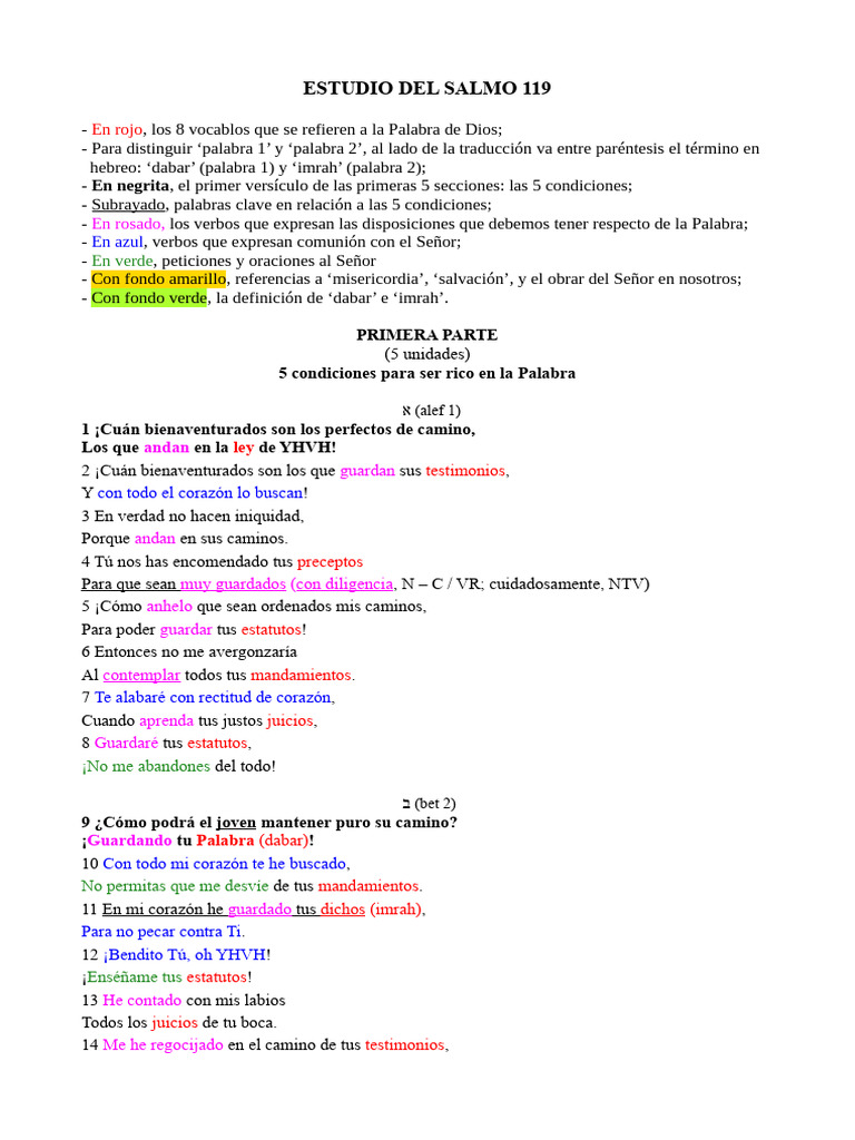 Estudio Del Salmo 119 | PDF | Salmos | Teología
