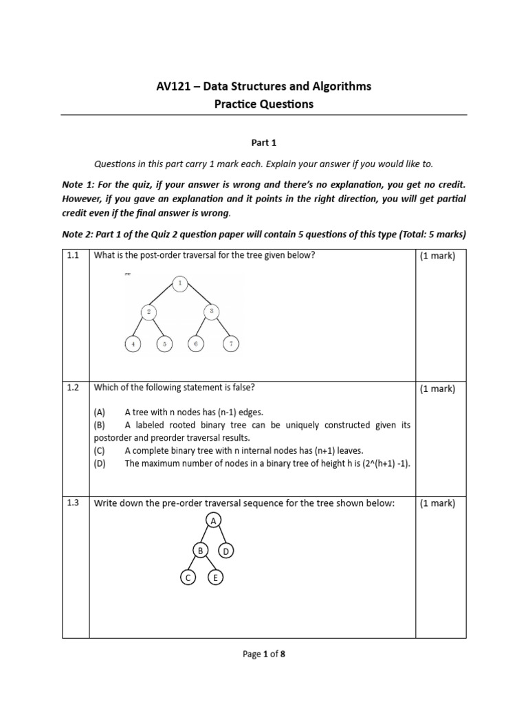 AV121 Practice Questions | PDF | Computational Problems | Applied Mathematics