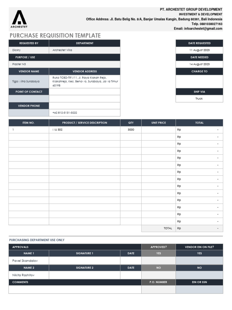Po Mu 302 Tiga Mitra Surabaya | PDF