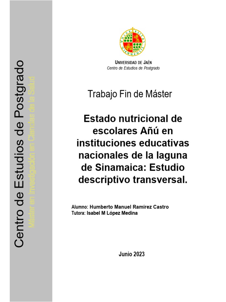 TFM PDF | PDF | Prueba de ji cuadrado | Índice de masa corporal