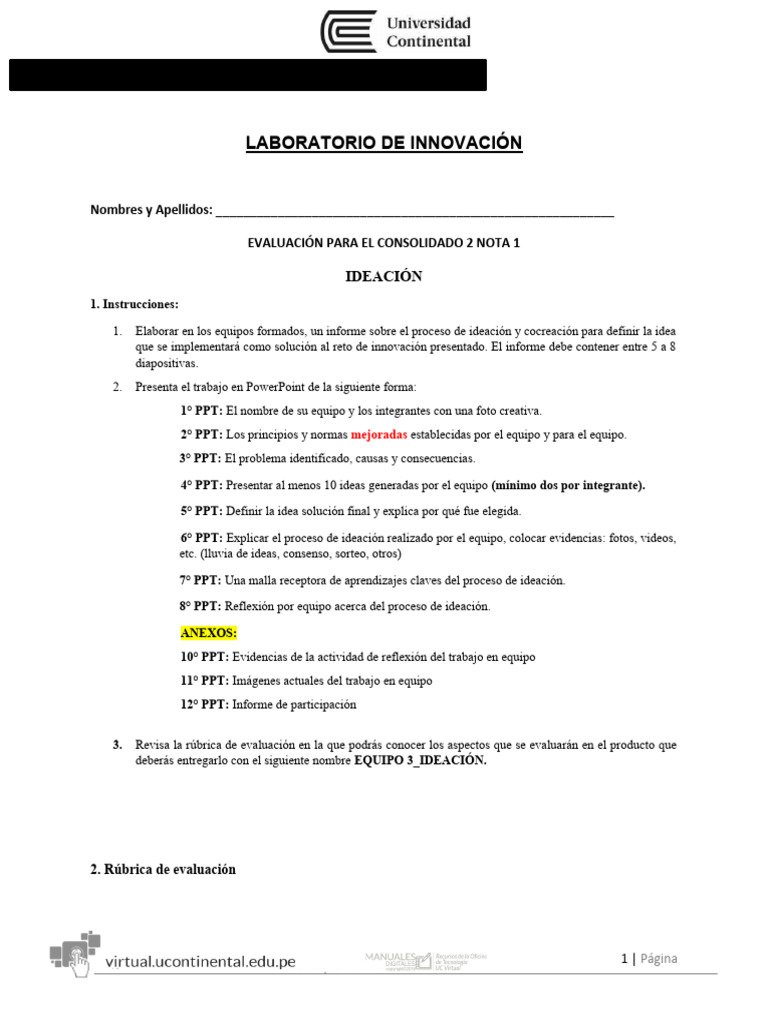 Consigna y Rúbrica_cons2 Nota1 | PDF | Evaluación | Cognición