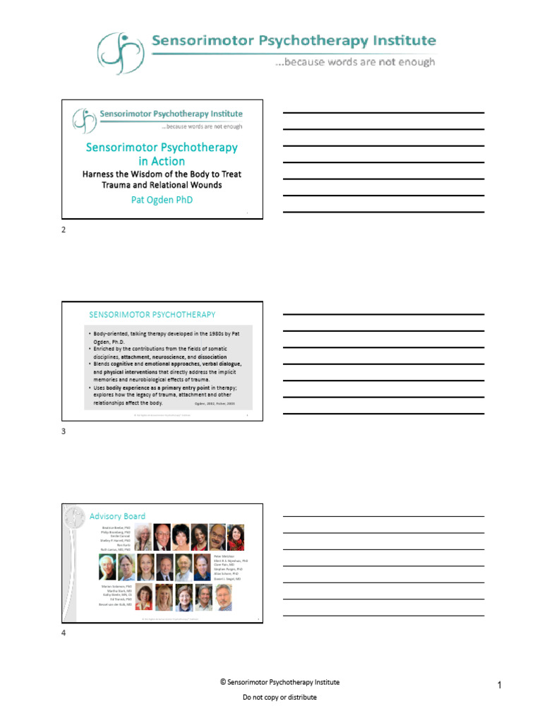 Handout Sensorimotor Psychotherapy Action | Download Free PDF ...