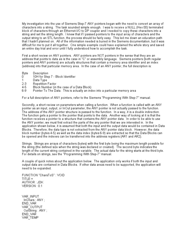 Siemens Any Pointers | Download Free PDF | Pointer (Computer Programming) | String (Computer ...