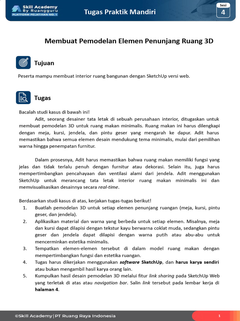 Tmp2 Membuat Penunjang Ruang 3d (Angel Lica Naomi Simanjuntak) | PDF | Karier & Perkembangan | Seni