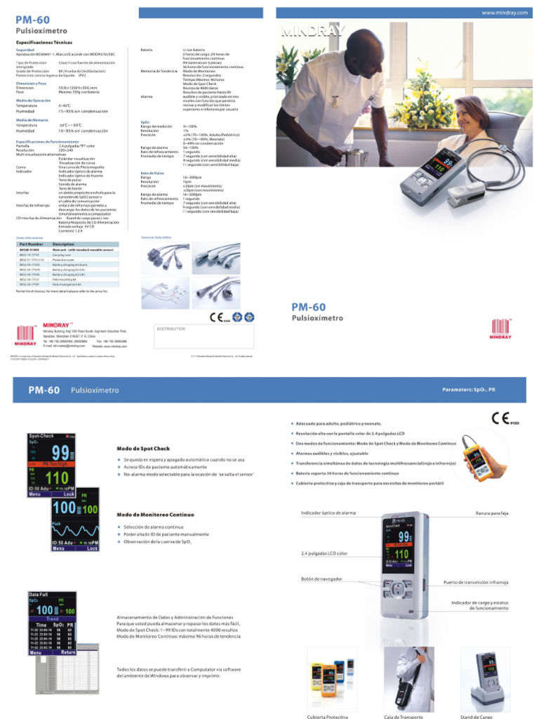 Pulsoxímetro PM-60 Mindray | PDF