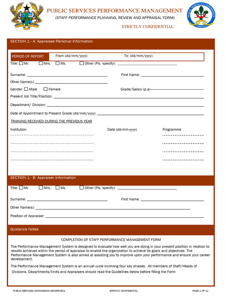 Performance Evaluation Appraisal Form | PDF | Performance Appraisal | Business