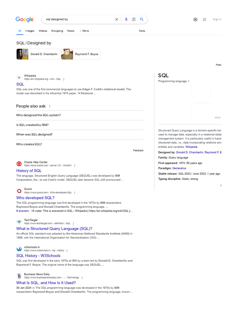 SQL Designed by - Google Search | PDF | Sql | Software Design