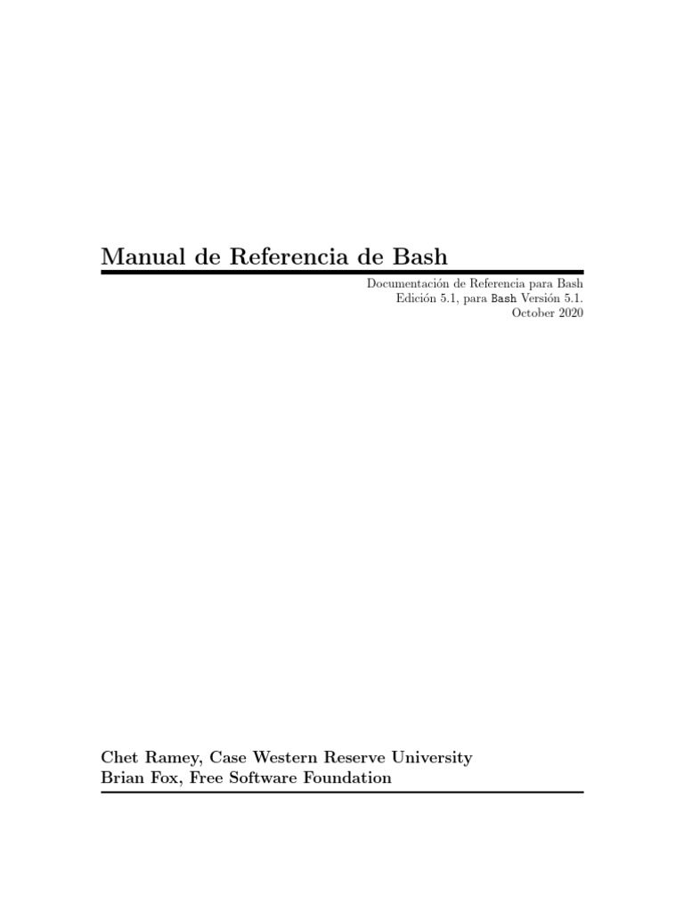 Manual de Referencia de Bash 5.1 | PDF | Unix | Informática