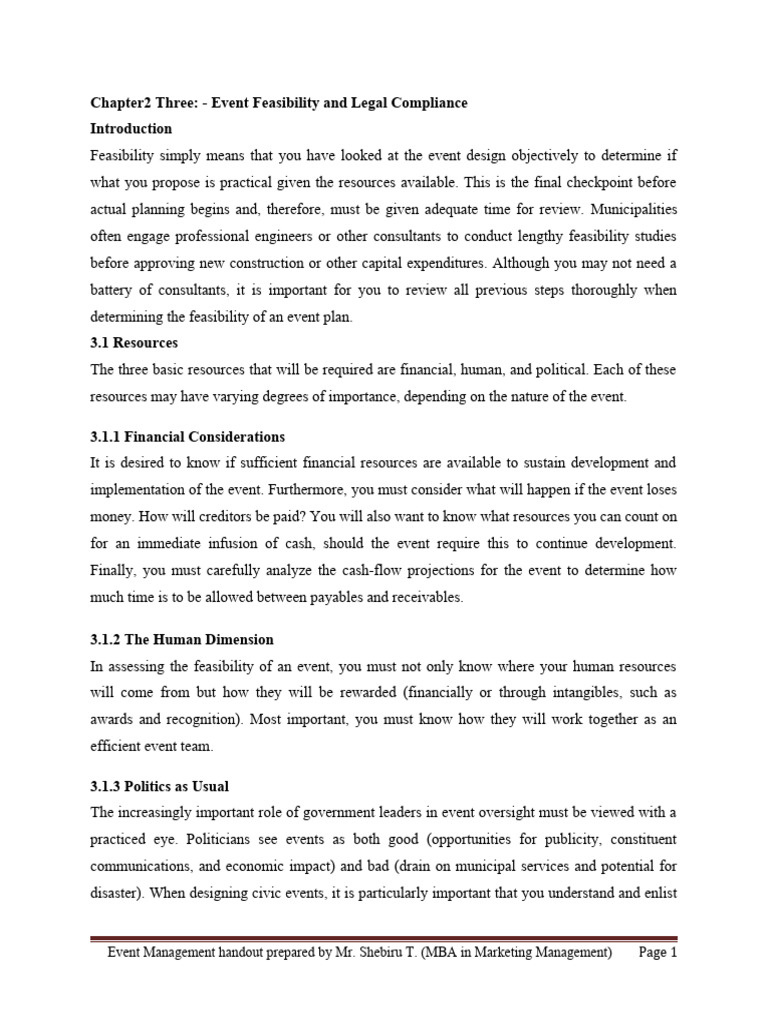 Event Chapter 3 | PDF | Feasibility Study | Regulatory Compliance
