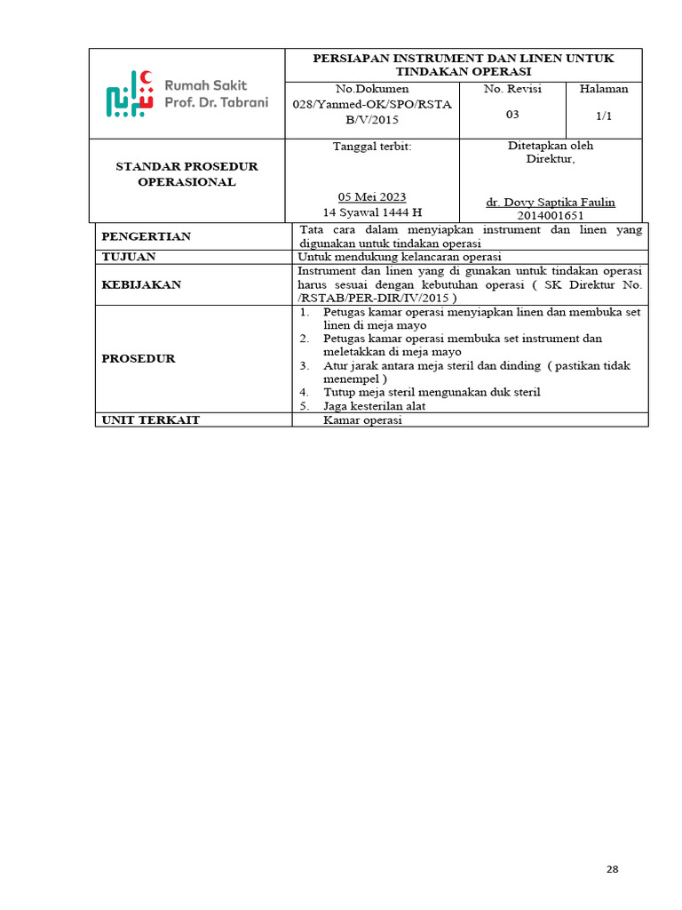 0.28 Persiapan Alat Operasi | PDF