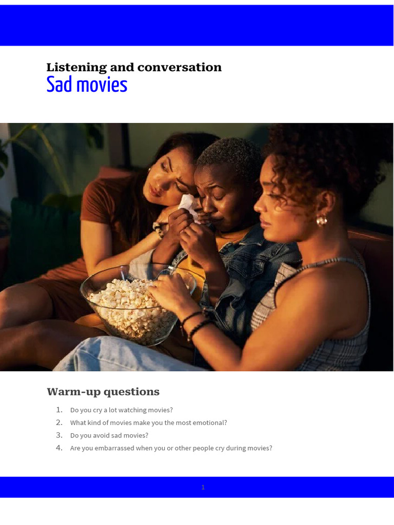 Sad Movies English Conversation Class | PDF | Emotions | Social Psychology