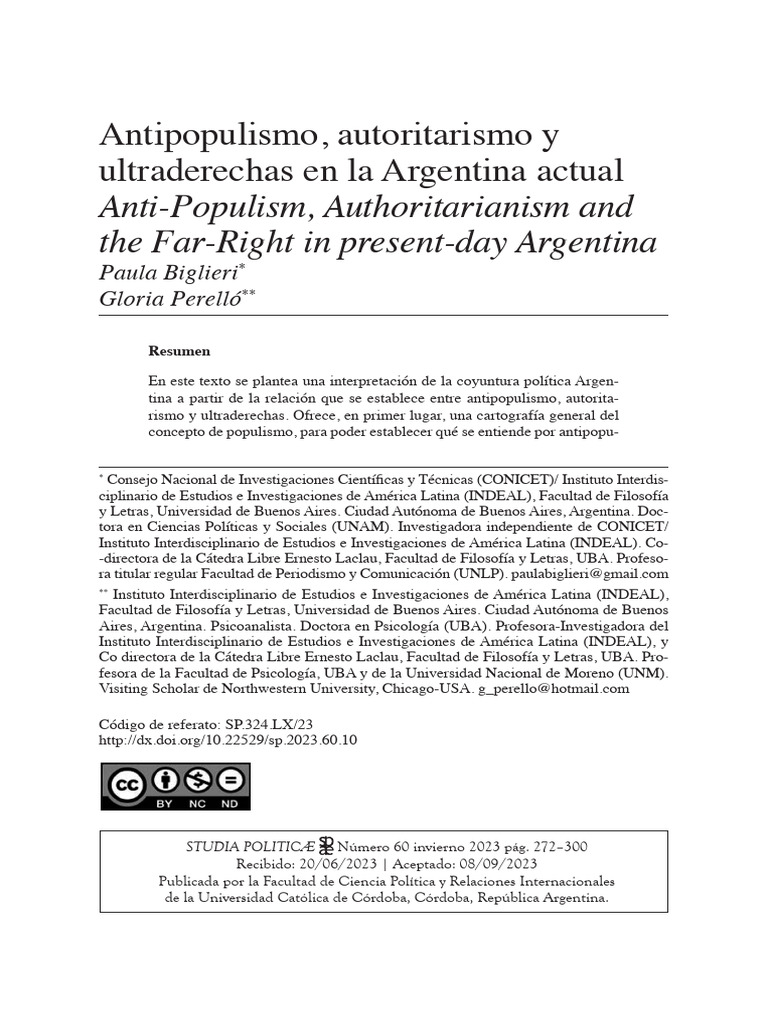 Biglieri, Paula - Perelló, Gloria | PDF | Mauricio Macri | Populismo